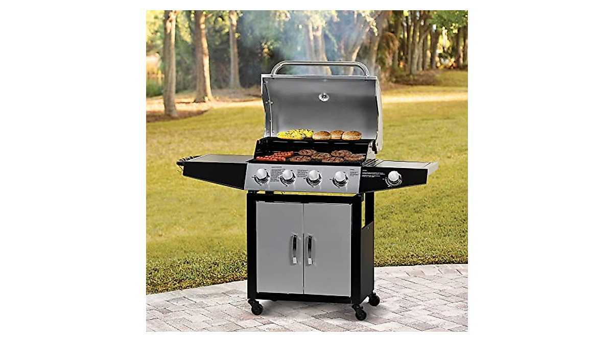 Master Cook 4-Burner Propane Gas Grill with Side Burner – Durable ...