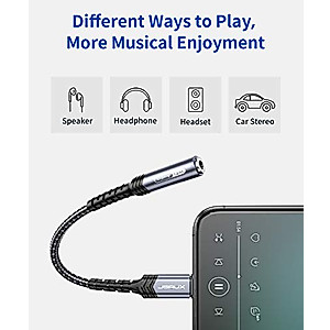 JSAUX Lightning to 3.5mm Adapter, iPhone Headphone Adapter [Apple MFi Certified] iPhone Aux Adapter Compatible with iPhone 14/14 Pro Max/13/13 Pro Max/12/12 Pro Max/11/11 Pro Max/SE/X/XR/XS/8-Grey