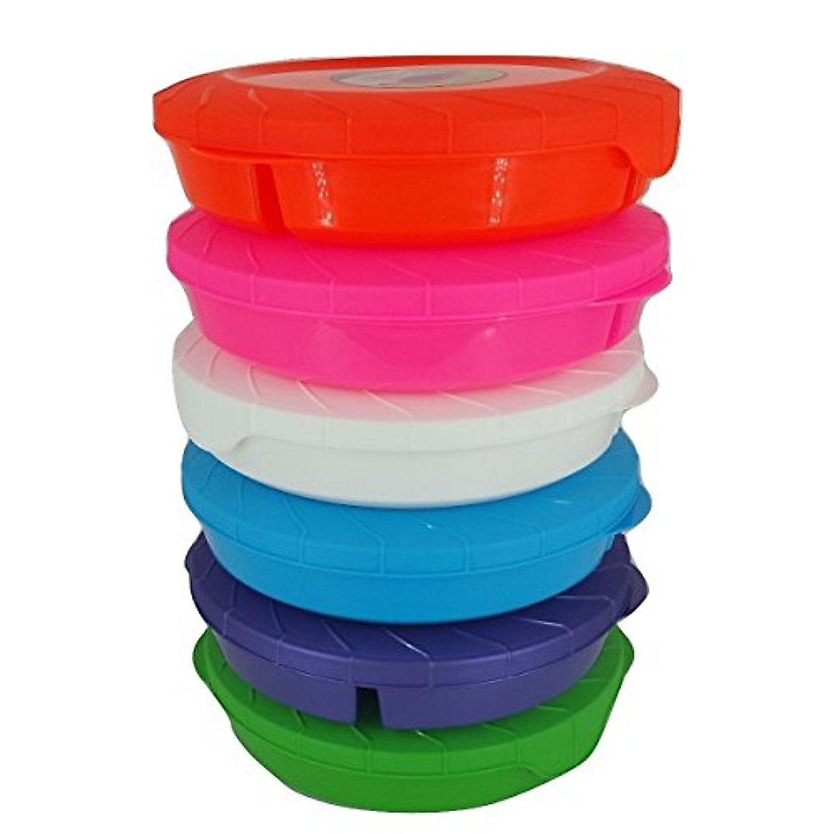 Set of 6 Microwave Food Storage Container, 3 Compartment Divided, Bright Colors BPA Free