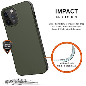 URBAN ARMOR GEAR UAG Designed for iPhone 12 Pro Max Case [6.7-inch screen] Eco-Friendly Rugged Ultra Slim Outback Protective Cover, Olive