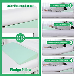 HOMBYS Under Mattress Support, Under Bed Thick Mattress Elevator Incline Foam Support, Mattress Sag Support Pad, Mattress Lifter, Multifunctional Bed Wedge Pillow-60"x23"x6"