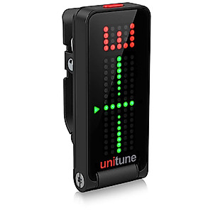 TC Electronic UNITUNE CLIP NOIR Headline Black Clip-On Tuner with Strobe and Chromatic Modes and 108 LED Matrix Display for Uncompromised Tuning Quality
