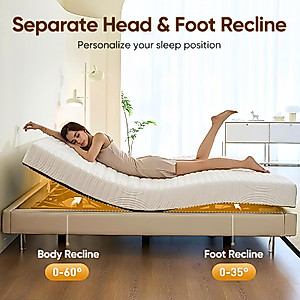 BMBMT Adjustable Bed Frame Twin XL, Adjustable Bed Base for Stress Management, Zero Gravity Base, Head and Foot Incline, Anti-Snore, Memory Pre-Sets