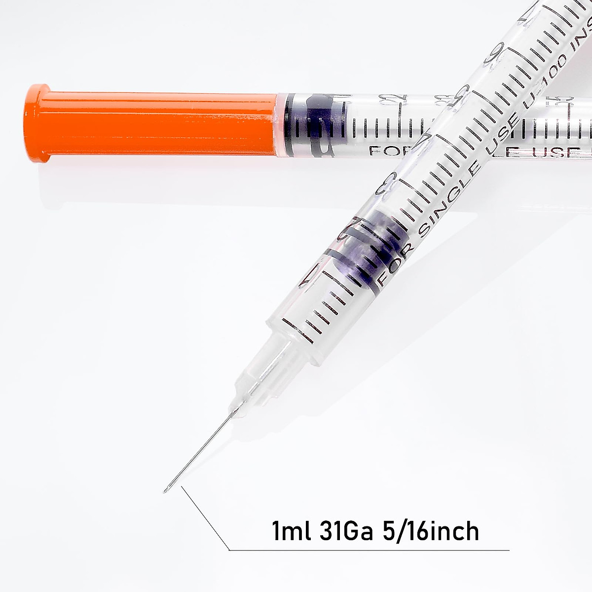 U-100 1cc 31 Gauge 5/16 Inch Syringe, Individually Packed 20 PACK