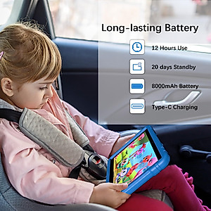 VNEIMQN Tablet for Kids, 10 Inch Kids Tablet, Android 13, 4GB+64GB, 8-core CPU,WiFi, 8000mAh,1280 * 800 HD Display, Cameras, Parental Control, Ages 3-12