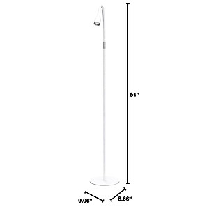 BLACK+DECKER Gooseneck LED Floor Lamp, 54" Height with Weighted Base, White (VLED1824F-WHITE-BD)