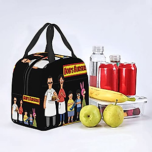 ORPJXIO Lunch Bag Bob's Anime Burgers Reusable Lunch Box Portable Insulated Lunch Tote for Outdoor Picnic Office 8.5 X 8 X 5in