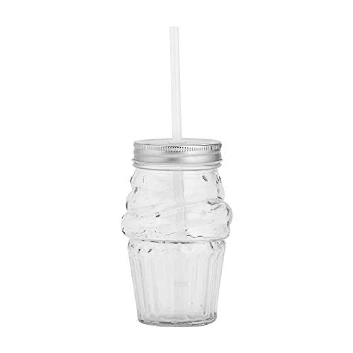 Amici Home Ice Cream Mason Jar | Set of 3 | Glass Drinking Jar with Assorted Lids and Reusable Straw | 16 Ounce Capacity | Drinkware for Ice Cream and Summer Beverages