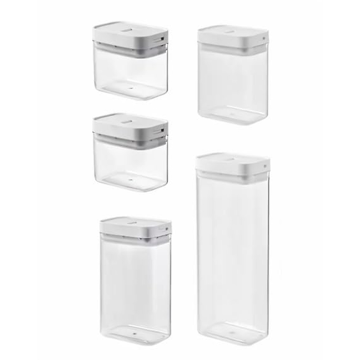 Airtight Food Storage Containers Set, 5 Pack BPA Free Plastic Cereal Containers with Easy Lock Lids, Storage Containers for Pantry Organization, Kitchen Canisters for Flour, Oats & Cereal