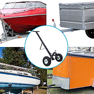 Trailer Dollies, Adjustable Trailer Dolly Steel Trailer Mover Boat Trailer Dolly with 1-7/8 Inch Balls 44" Extra-Long Handle 600 Lbs Capacity with Pneumatic Tires & Mounting for Moving RV Trailer