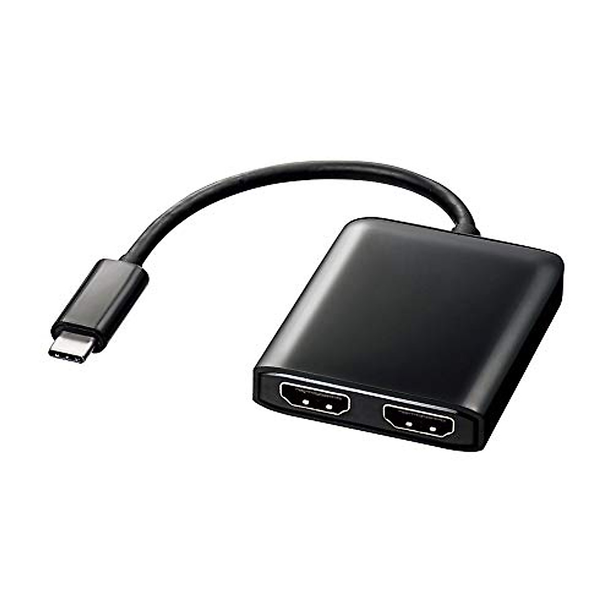 Sanwa Supply AD-ALCMST2HD USB Type-C MST Hub (DisplayPort Alt Mode), Type-C Male (Input) to HDMI Female, 2 Ports (Output)