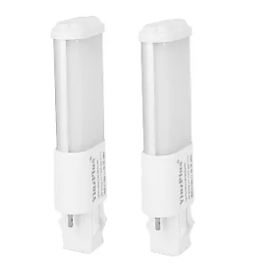 YinzPlus 2 Pcs Per Pack GX23 LED Bulb 4.21 Inch AC 120V and 277V Ra 90 Beam Angle 180 Degree 3 Watt 300 Lumen Cold White 6000K PLS Lamp LED Compact Bulb GX23 CFL LED Tube Light