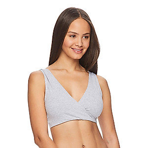 Lamaze womens Cotton Spandex Sleep for Nursing and Maternity Full Coverage Bra, Heather Grey, Large US