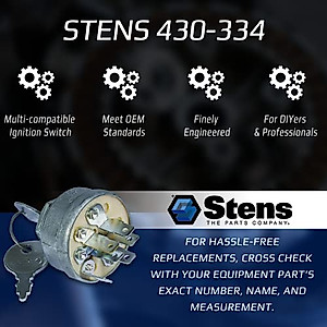 Stens New Indak Ignition Switch 430-334 Compatible with Exmark Lazer Z and Lazer Z XP with 60" and 72" Deck, Toro Z500 Series Z Master with 60" and 72" Deck 103-0206, 104-2541, 109-4736, 88-9830