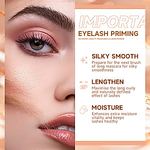 Easilydays Black Mascara for Eyelashes Waterproof, Double-ended 2-in-1 Lash Primer & Mascara Duo, Primer Styling Cream, Long-Lasting Smudge-Proof Mascara Black Slender, Dense Thick Curling for Eye Makeup, No Clumping