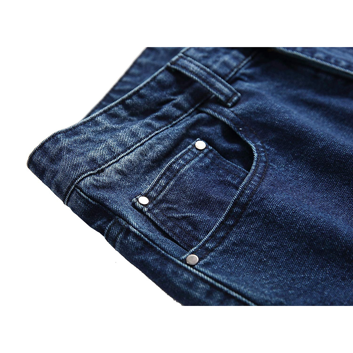 Men's Ripped Distressed Destroyed Slim Fit Straight Leg Denim Jeans (38, Dark Blue)