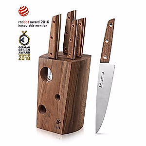 Cangshan W Series 6 Piece German Steel Knife Block Set, Walnut