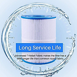 POOLPURE Garden Hose End Pre Filter and Watkins 31114 Replacement Spa Filter Suit, Compatible with Unicel C-8465, PWK65, Filbur FC-3960, 71827, 71828, Watkins 65 sq.ft Tiger River Spa Filter