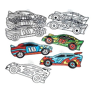 S&S Worldwide-P1130018 Race Car Sun Catchers (Pack of 12), 5-3/4inx2in