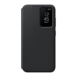 SAMSUNG Galaxy S23 S-View Wallet Phone Case, Protective Cover w/Card Holder Slot, Finger Tap Clear Window, US Version, EF-ZS911CBEGUS, Black