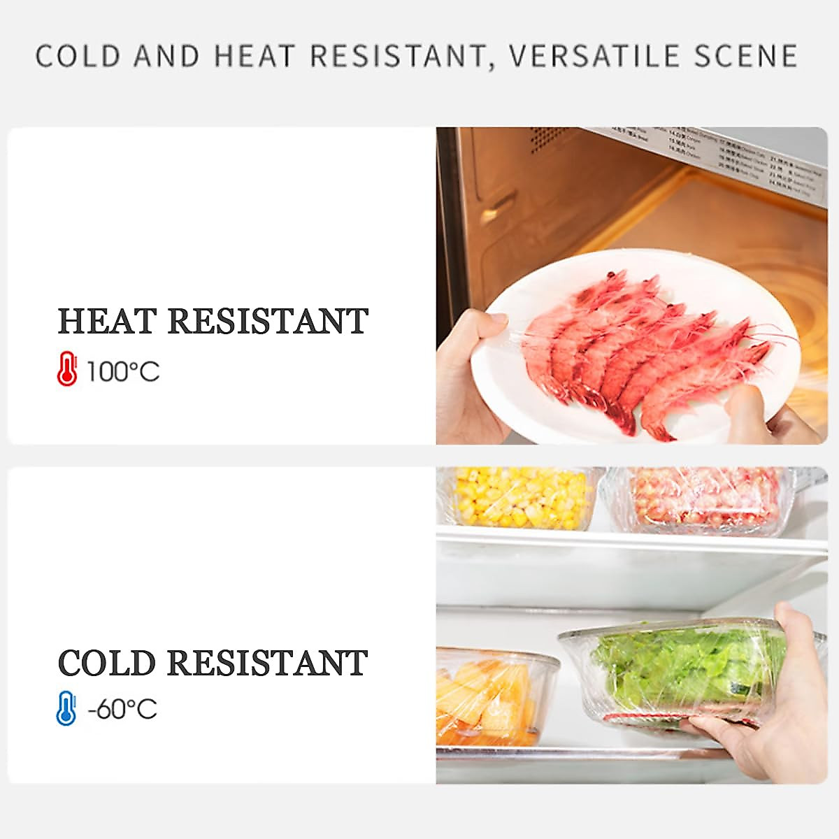 TIHOOD 200PCS Disposable Plastic Food Cover Wrap Elastic Food Lids Refrigerator fruit food Stretch Dustproof Bowls Cups Cover