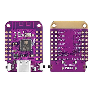 HiLetgo 3pcs ESP32 S2 Mini WIFI Board Based ESP32-S2FN4R2 ESP32-S2 4MB FLASH TYPE-C Connect