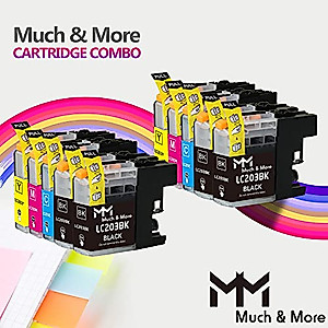 MM MUCH & MORE Compatible Ink Cartridge Replacement for Brother LC203XL LC-203XL LC203 XL to use for MFC-4320DW MFC-J4420DW MFC-J4620DW MFC-J460DW (10 Pack, 4 Black, 2 Cyan, 2 Magenta, 2 Yellow)