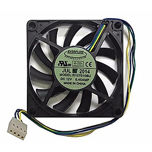 Everflow 70x70x10mm Ultra High Speed Dual Ball Bearing 12 Volt PWM Fan R127010BUAF
