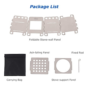 ATiAP Titanium Wood Burning Stove, Foldable Camping Backpacking Stove, Portable Wood Stove Alcohol Stove for Outdoor Camping Picnic BBQ