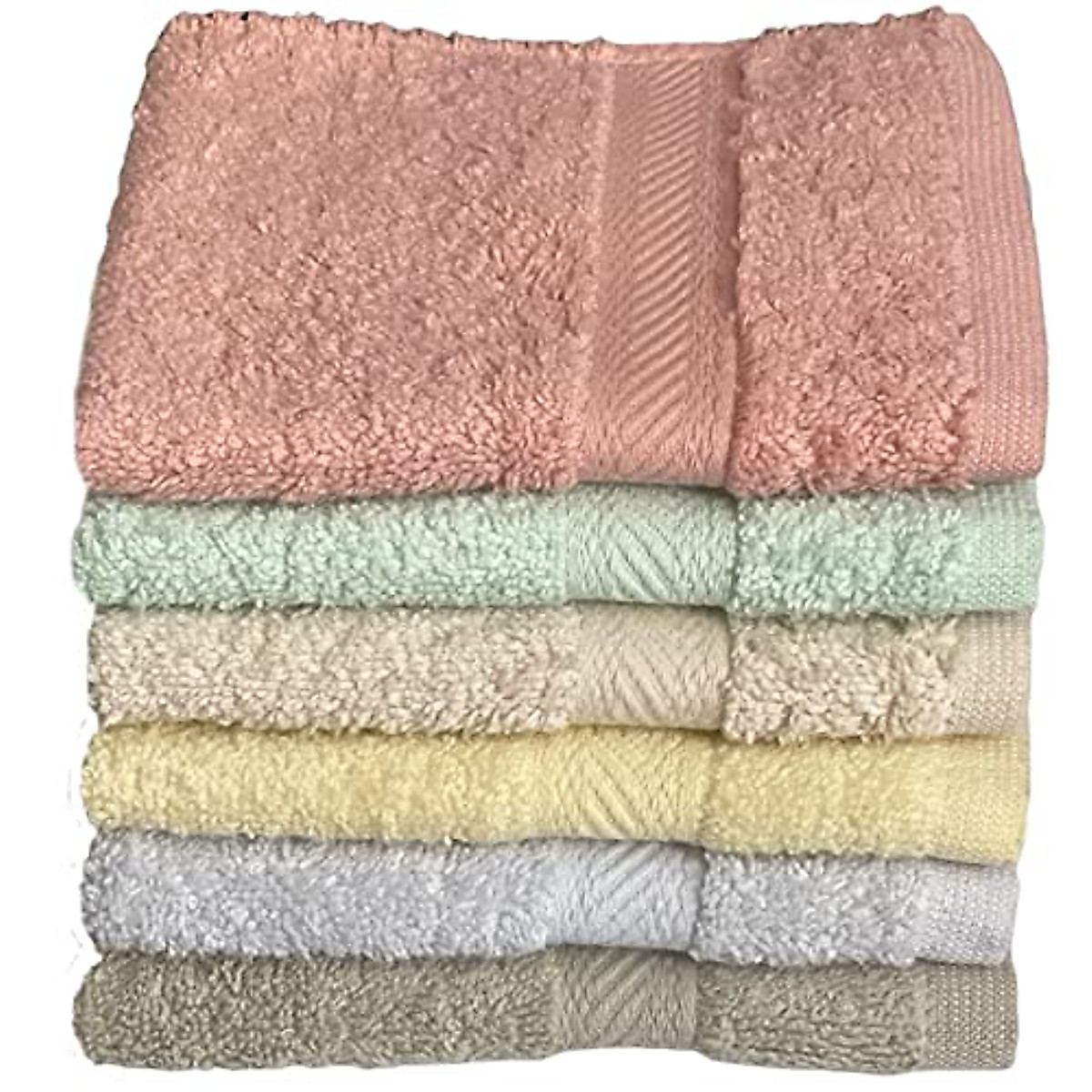 Washcloths, Set of 12 - 100% Ring Spun Cotton Wash Cloth – Thick Loop Pile Washcloth - Extra Absorbent and Soft – Lint Free Face Towel – Perfect for Bathroom Machine Washable Size 13 X 13 inch.