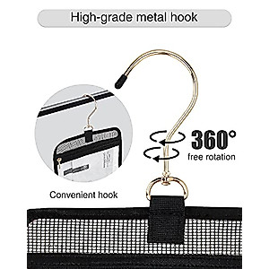 Hanging Toiletry Bag, Clear Travel Toiletry Bag with Detachable TSA Approved Clear Bag Airline 3-1-1 On Compliant Bag Large Makeup Bag for Men and Women (Black)