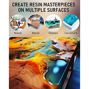 Smallbudi 17 Oz Epoxy Resin Kit - Crystal Clear Epoxy Resin & Hardener for DIY Art, Crafts, Mold Casting, Resin Coasting, Wood, Jewelry Making, Food Safe, Heat & UV Resistant, No Bubble 1:1 Ratio