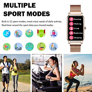 MBHB Exqusite Lady's Smart Watch, Health Monitor with Heart Rate Blood Pressure Sleep Monitor, HD Touch Screen Fitness Tracker for Women, Gold