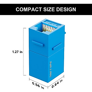 iwillink RJ45 Cat6 Keystone Coupler 5-Pack, Female to Female Cat6 Keystone Jack, UTP Keystone Coupler Insert, Blue