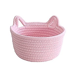 Tainrunse Sundries Basket Durable Folding Large Capacity Storage Basket for Home Living Room Bedroom Pink S