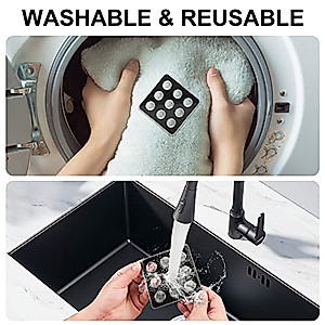 Sellemer Rug Gripper Newest Materials Non Slip Rug Pads for Hardwood Floors and Tiles, Reusable and Washable Rug Stopper to Keep Your Rug in Place & Make Corner Flat (Black, 6 Pack)