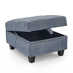 Melpomene U Shape Sectional Sofa DIY Sofa Combination (Blue, Ottoman)