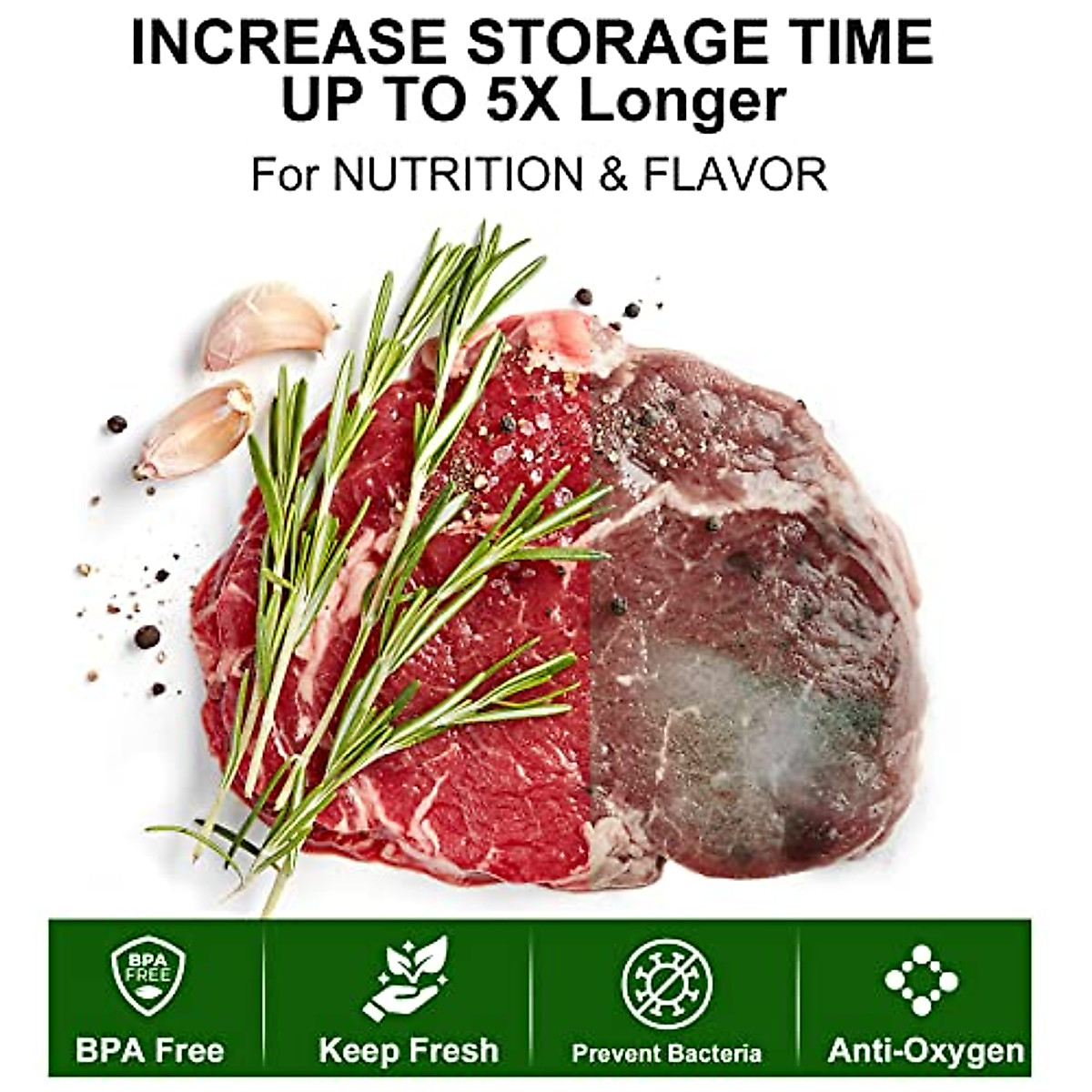 AENTGIU Food Vacuum Sealer Bags Roll with Cutter, 11"x150' BPA Free Vacuum Storage Bags Roll For Food Saver, Seal a Meal, Freezer Bags Space Saver for Vac Storage, Meal Prep or Sous Vide