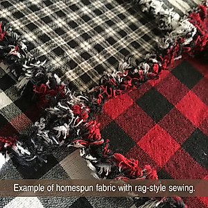 40 Buffalo Lodge Christmas Charm Pack, 5 inch Precut Cotton Homespun Fabric Squares by JCS