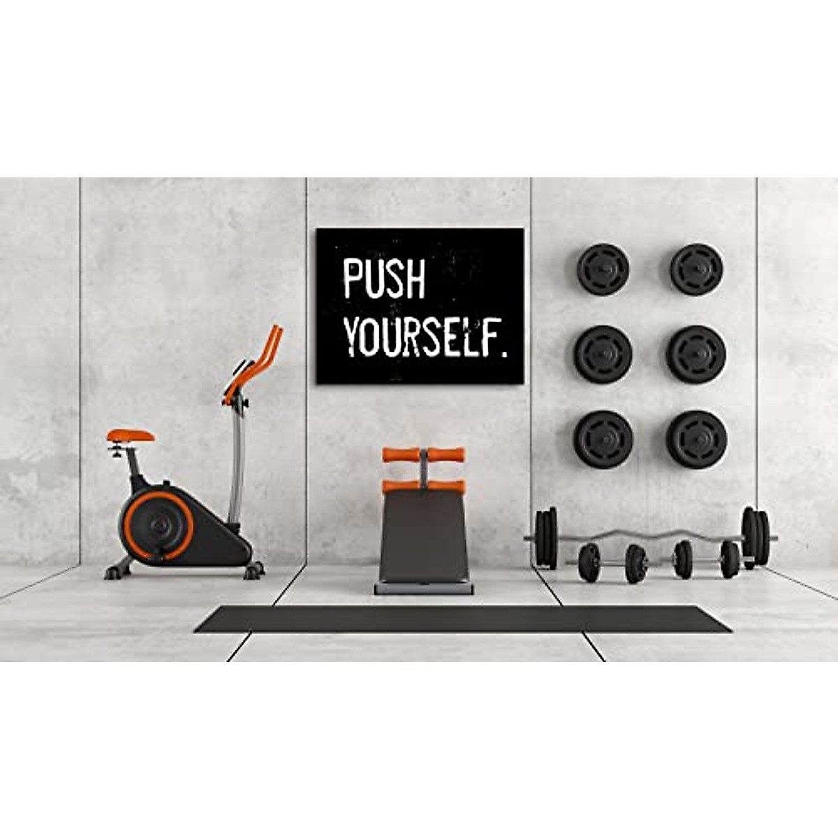 YANAMA Motivational Wall Art Inspirational Gifts For Women Men,Positive Quotes Office Wall Decor, Modern Canvas Paintings Poster For Gym Decor, Black And White Wall Art ，16 ''x24'' x1pcs Framed