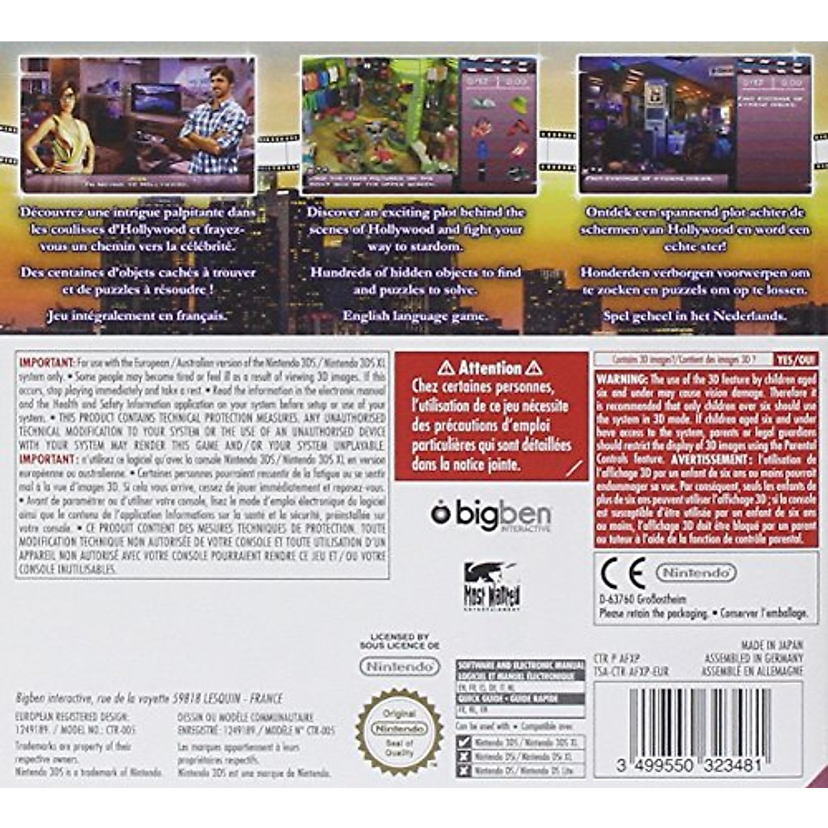 Bigben Interactive Hollywood Fame, Hidden Object Adventures 3DS