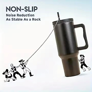 Buho Outdoor Tumbler, 40 oz, Double-Wall Insulated, Ergonomic Handle with Lid Straw (Mist Gray)