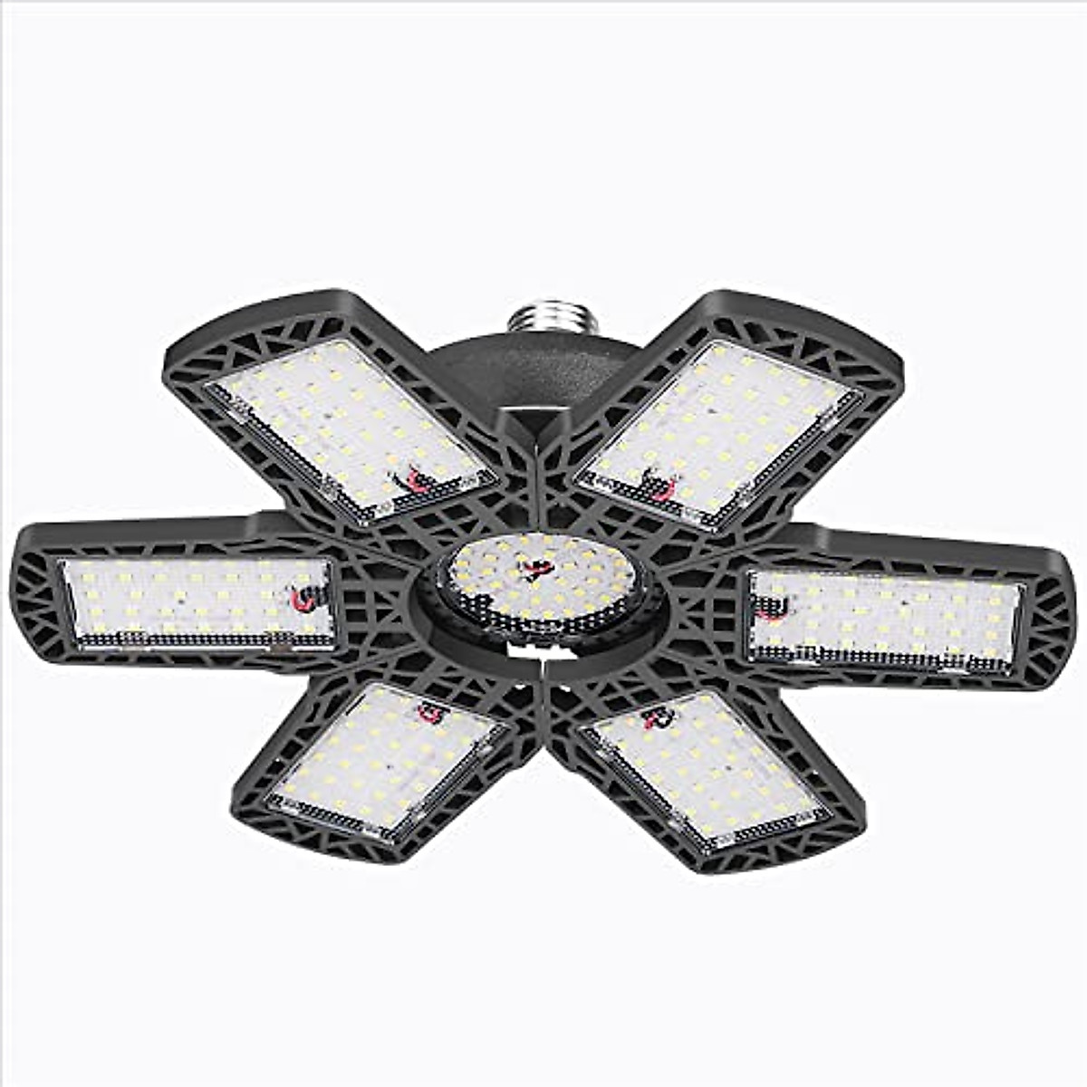 LED Garage Lights, 150W 15000 Lumens Garage Lights, Daylight Garage Lighting, Deformable Garage Ceiling Lights with 6+1 Adjustable Panels, E26/E27 LED Shop Lights for Workshop, Basement and Warehouse