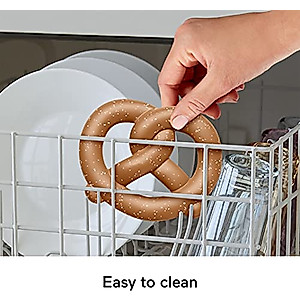 Fisher-Price Pretzel Teether, Pretend food BPA-free Infant Teething Toy with Crinkle for Babies ages 3 months and Older, Multi