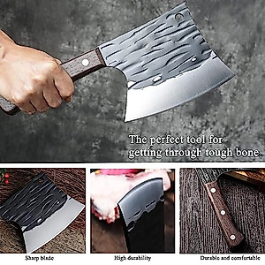 Omesio Meat Cleaver Heavy Duty Bone Chopper Bone Cleaver Meat Bone Cutter butcher knife for bone cutting Cleaver Knife Big Chopper Cutting