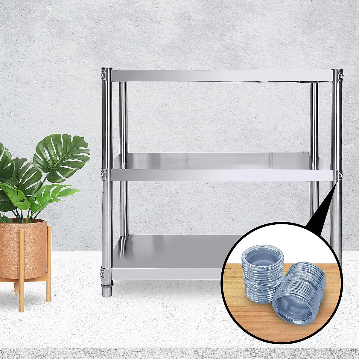 16 Packs 25.4mm Metal Rack Connector and 32 Packs Wire Shelving Shelf Lock Clips and for Extending Wire Rack Shelving