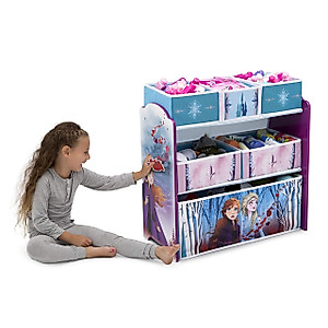 Delta Children Kids Table and Chair Set with Storage (2 Chairs Included) Plus Design & Store 6 Bin Toy Storage Organizer - Ideal for Arts & Crafts, Homeschooling, Homework & More, Disney Frozen II