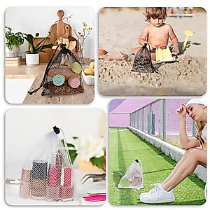 10pcs Small Mesh Drawstring Bags with Cord Lock,7.5 x 6 In Small Mesh Bags for Travel and Organizing Mesh Storage Bag for Laundry Travel Beach Toys Seashell Collecting