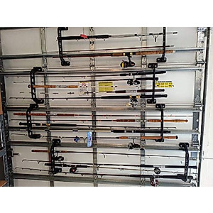 Cobra Storage Garage Door Fishing Rod Holder Rack - 21" (21 inch (4 panel garage doors))