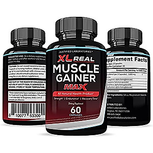 (2 Pack) XL Real Muscle Gainer Max 1600MG All Natural Advanced Men's Heath Formula 120 Capsules